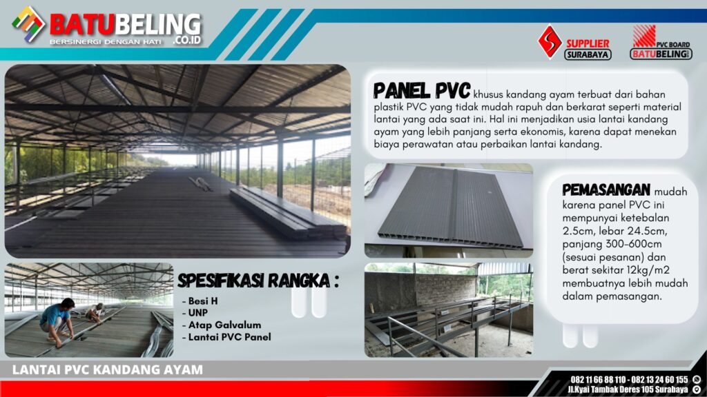 Lantai PVC Kandang Ayam - Batu Beling